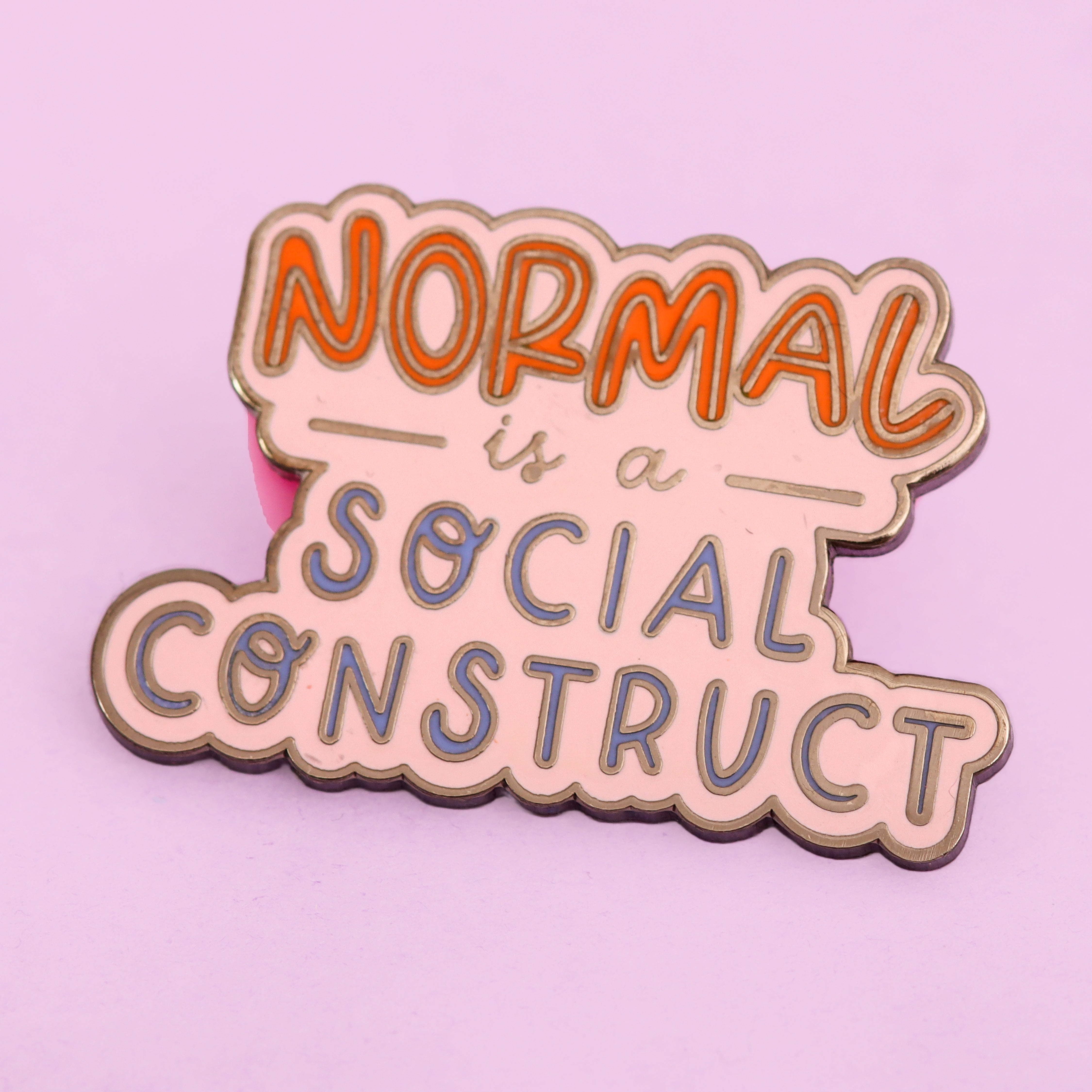 Normal is a social construct enamel pin – FluffmallowCo